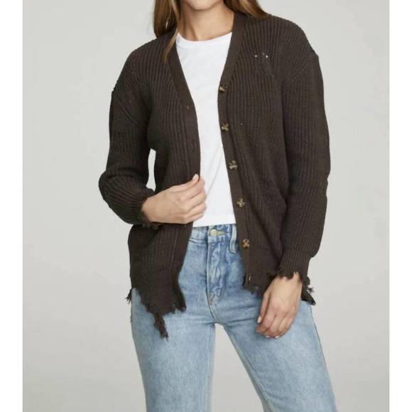 Chaser | Sweaters | New Chaser Long Sleeve Button Down Deconstructed ...
